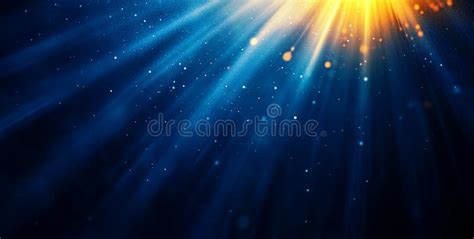 Abstract Blue Gradient Background With Soft Light And Glowing Particles Creates Serene