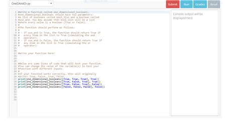 solved onedandor py run grades reset 1 rite a function