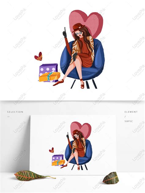 의자에 앉아있는 만화 여왕 캐릭터 일러스트 Png 및 벡터 이미지 무료 다운로드 Lovepik