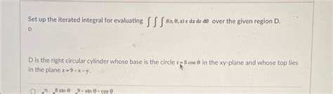 solved set up the iterated integral for evaluating sss tr