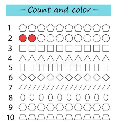 Developing Numeracy Skills Math Activity Number Range Up To 10 Vector Stock Vector