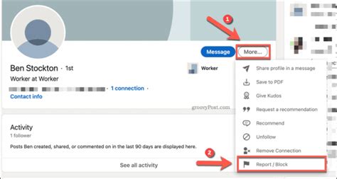 how to block someone on linkedin