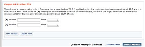 Solved Three Forces Act On A Moving Object One Force Has A
