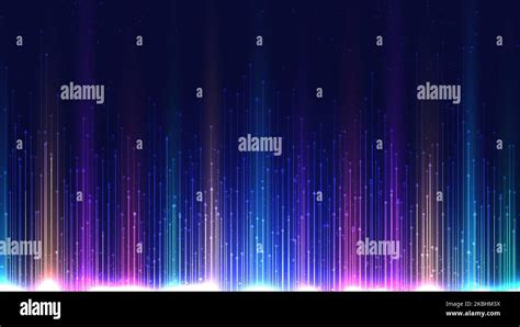 Abstract Technology Futuristic Big Data Visualization Concept Neon Lighting Effect Arrow Lines