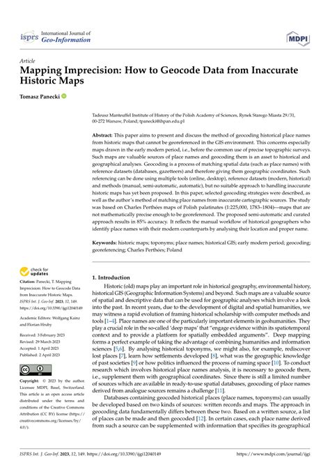 PDF Mapping Imprecision How To Geocode Data From Inaccurate Historic