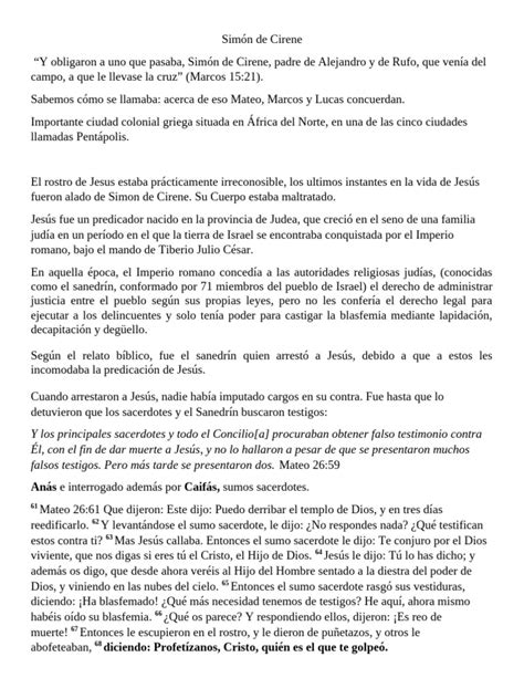 Simón De Cirene Pdf Jesús Poncio Pilato