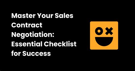 Sales Contract Negotiation Checklist Checklist Gg