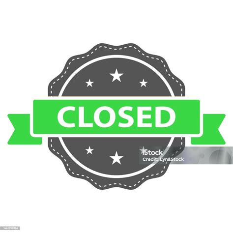 Closed Stamp Seal Vector Badge Icon Template Illustration Isolated On