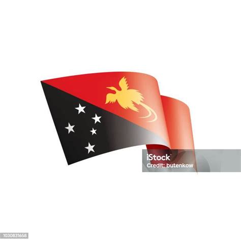 파푸아 뉴 기니 플래그 흰색 배경 벡터 일러스트 레이 션 0명에 대한 스톡 벡터 아트 및 기타 이미지 0명 3차원 형태 국기 Istock