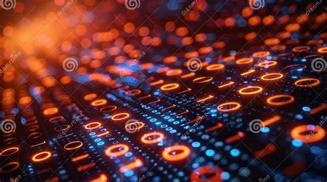 Background With Streaming Binary Code Digital Binary Data And A Matrix Background With A