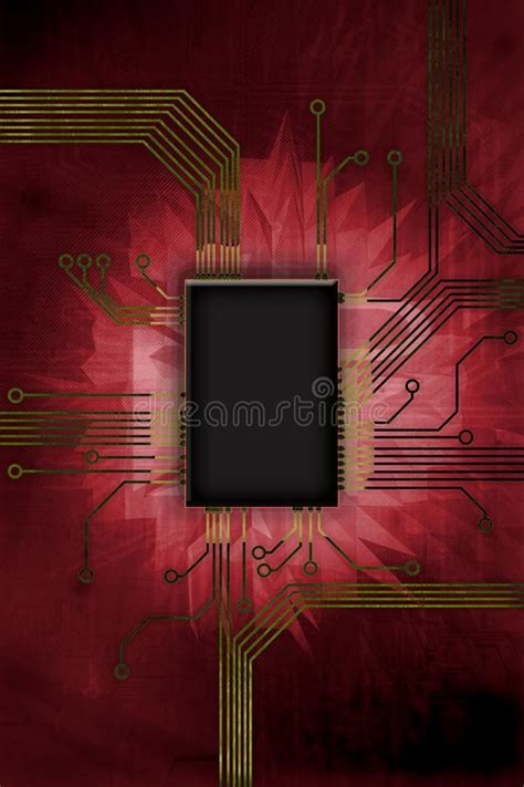 Hot Chip Circuit Technology Illustration Stock Illustration Illustration Of Component Closeup