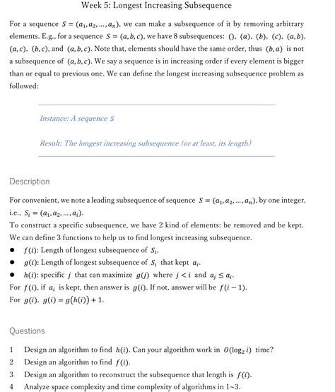 Solved Week Longest Increasing SubsequenceFor A Sequence Chegg