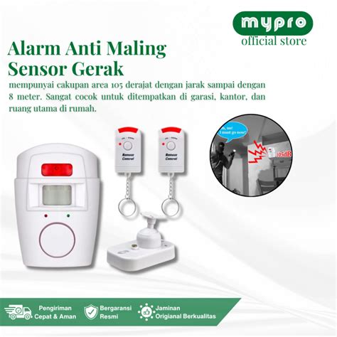 Promo Alarm Anti Maling Infrared Pir Sensor Gerak 2 Remote Lazada