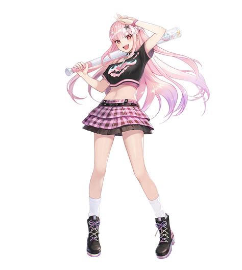 Safebooru 1girl D Arm Up Artist Request Baseball Bat Black Choker