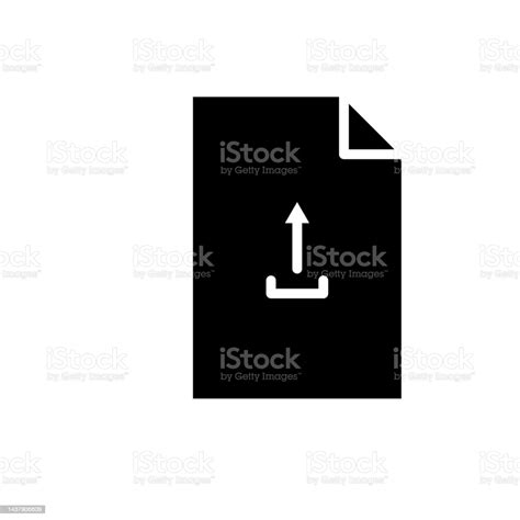 Paper Document Glyph Icon Illustration With Up Arrow Direction Icon