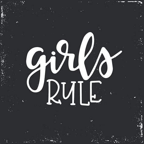Premium Vector Girls Rule Hand Drawn Typography Poster Or Cards