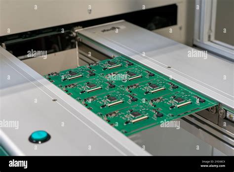 Electronics PCB Board On The Assembly SMT Line Conveyor Stock Photo Alamy