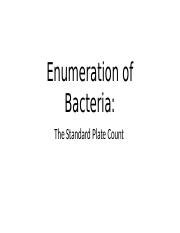 201 Lab 10 Enumeration Of Bacteria Enumeration Of Bacteria The Standard Plate Count Standard