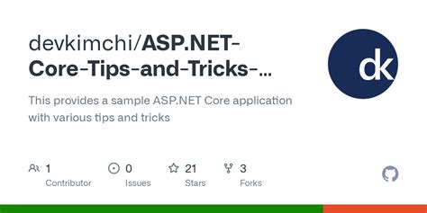 Github Devkimchiaspnet Core Tips And Tricks Sample This Provides A Sample Aspnet Core