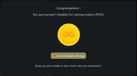 day 69 of 100daysofcode nailing geeksforgeeks problem ganesh shete