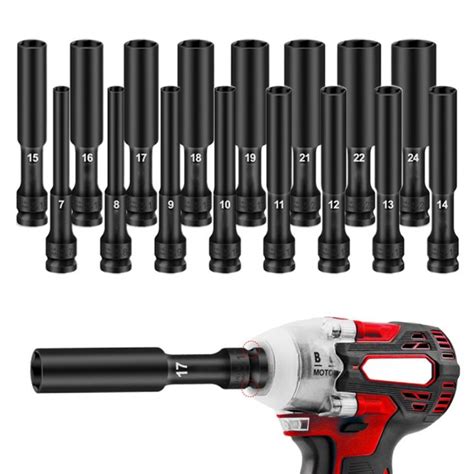 1 2 Drive Impact Wrench Socket Set Deep Socket Wrench Adaptor Sucket Wrench Spanner Converter