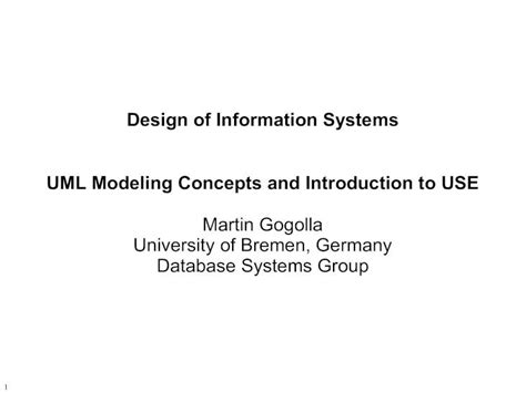 Pdf Design Of Information Systems Uml Modeling Concepts And
