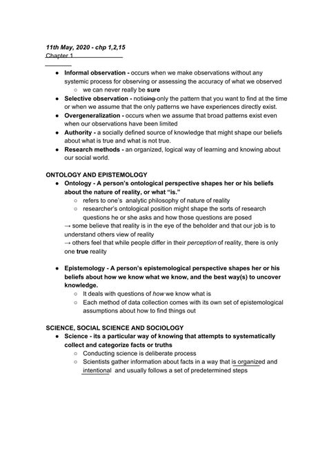Research Methods Notes Soci 217 Research Methods Ubc Thinkswap