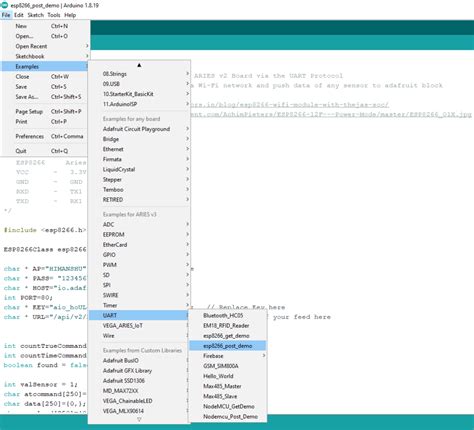 Sending Data To Adafruit Iot Cloud Platform Using Aries V3 Board And Esp8266 Wi Fi Module Vega