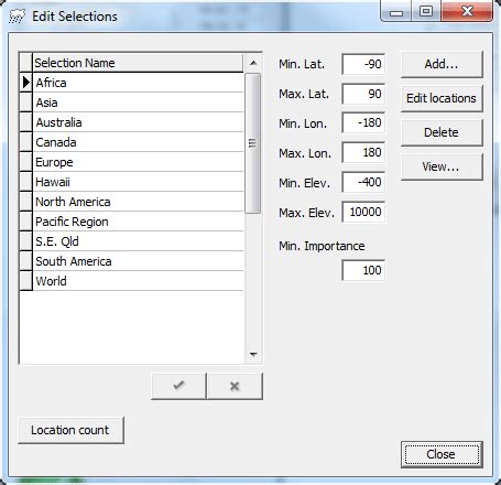The Edit Selections Dialog Download Scientific Diagram