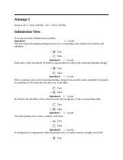 Database Quiz 6 Docx Attempt 1 Written Oct 7 2014 3 04 PM Oct 7 2014 3 30 PM Submission