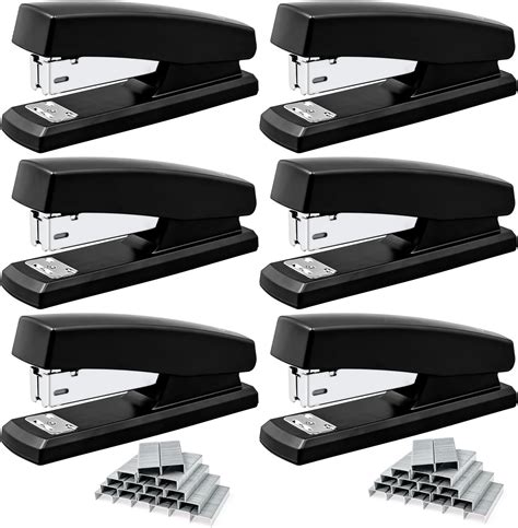 6 Pieces Desktop Staplers With 3000 Staples 246 Staples Heavy Duty