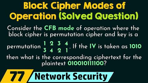 Block Cipher Modes of Operation (Solved Question) - YouTube