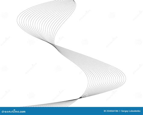 Abstract Wave Element For Design Digital Frequency Track Equalizer Stylized Line Art