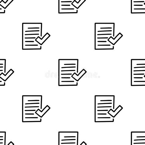 Cartoon Paper And Check Mark Seamless Patterns Vector Stock Vector Illustration Of Clipboard