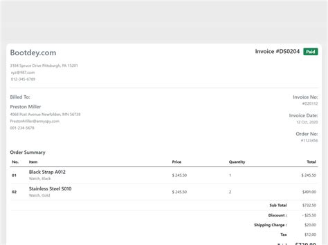 Best Simple Free Html Invoice Templates