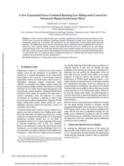 A New Exponential Power Combined Reaching Law Sliding Mode Control For Permanent Magnet