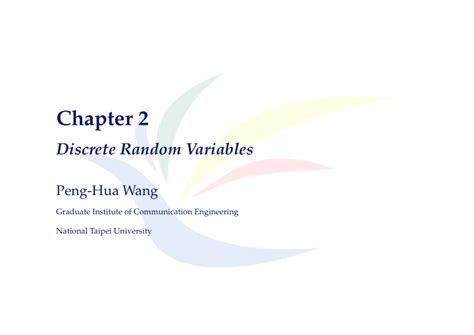 [ppt] chapter 2 discrete random variables peng hua wang graduate