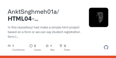 HTML Student Detail Form Project With HTML README Md At Main AnktSnghmeh A HTML Student
