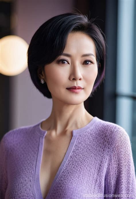 Stylish Chinese Woman With Black Hair Stable Diffusion Online