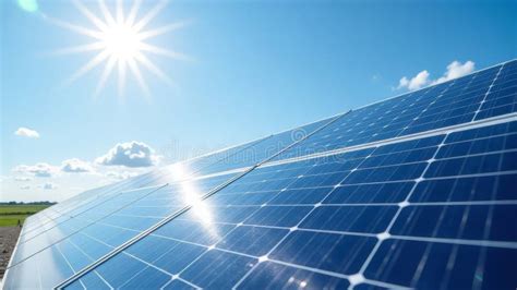 Solar Panels With Sun Rays Stock Illustration Illustration Of