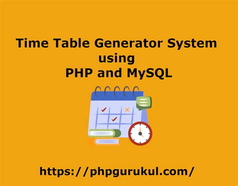 Time Table Generator System Project PHPGurukul