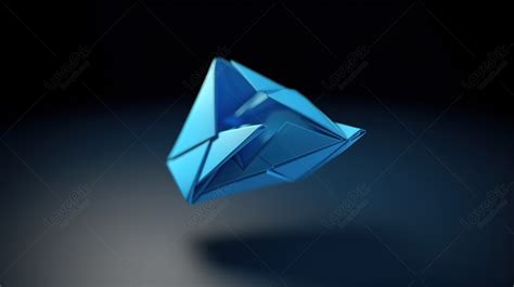 사실적인 3d 렌더링 배경에 있는 상징적인 부동 파란색 봉투 우편 배경 사실 배경 실적 배경 이미지 Hd 우편 사실