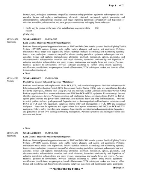 Joint Service Transcript Pdf