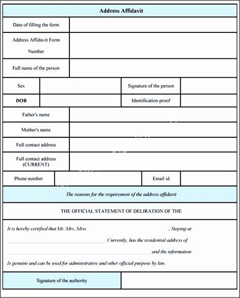 Address Affidavit Form Fill Out And Sign Printable Pdf Template Signnow