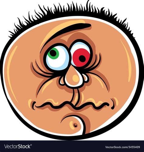 Weird Cartoon Face Absolute Crazy Numskull Vector Image On Vectorstock