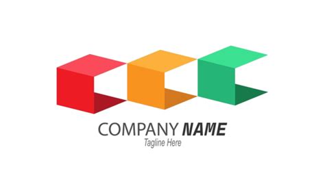 Geometric Logo For Business Vector Illustration Parallelepiped Sketch