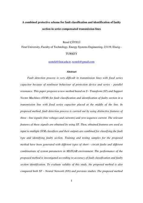Pdf A Combined Protective Scheme For Fault Classification And