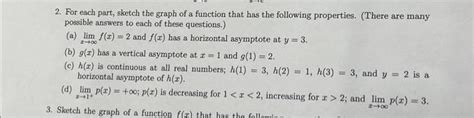Solved For Each Part Sketch The Graph Of A Function That Chegg
