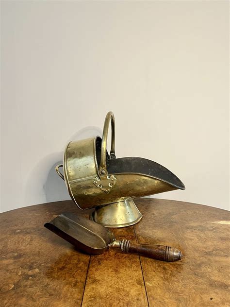 Wonderful Antique Victorian Brass Coal Scuttle And Shovel Etsy