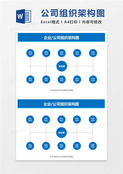 企业公司组织架构图WORD模板下载 公司 图客巴巴
